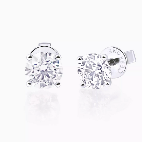 18ct white gold 2=2.45ct EF VS round brilliant cut LAB Grown Diamond s ...